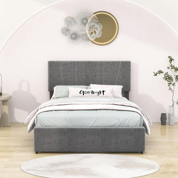 Latitude Run® Upholstery Platform Bed With Four Drawers Wayfair